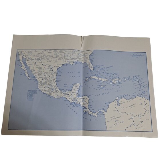 American Map Company | Art | Vintage Map Of The Caribbean American Map ...